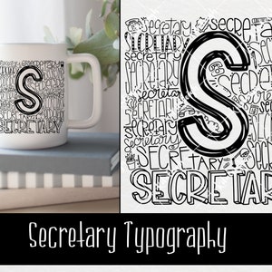 Secretary Typography INSTANT DOWNLOAD Dxf, Svg, Eps, Png for Use With ...