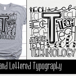 Technology Typography INSTANT DOWNLOAD Dxf Svg Eps Png for - Etsy