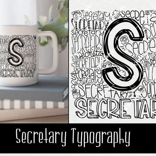 Secretary Typography INSTANT DOWNLOAD Dxf Svg Eps Png for - Etsy