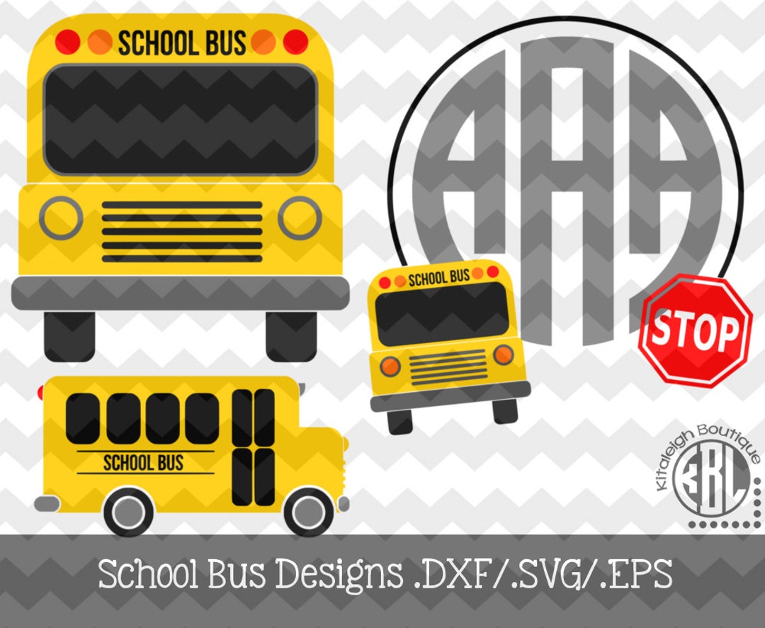 School Bus Design Set Files Bus Driver Monogram Frames SVG - Etsy