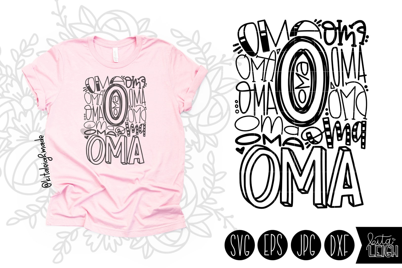 Oma Typography INSTANT DOWNLOAD dxf svg eps png for use | Etsy