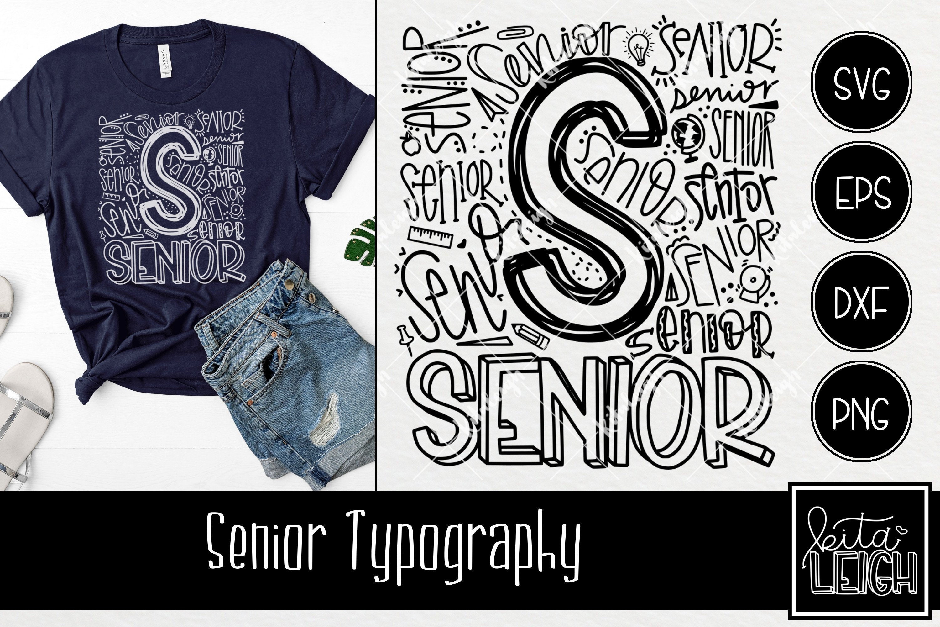 Senior 12th Grade Typography INSTANT DOWNLOAD Dxf Svg Eps | Etsy