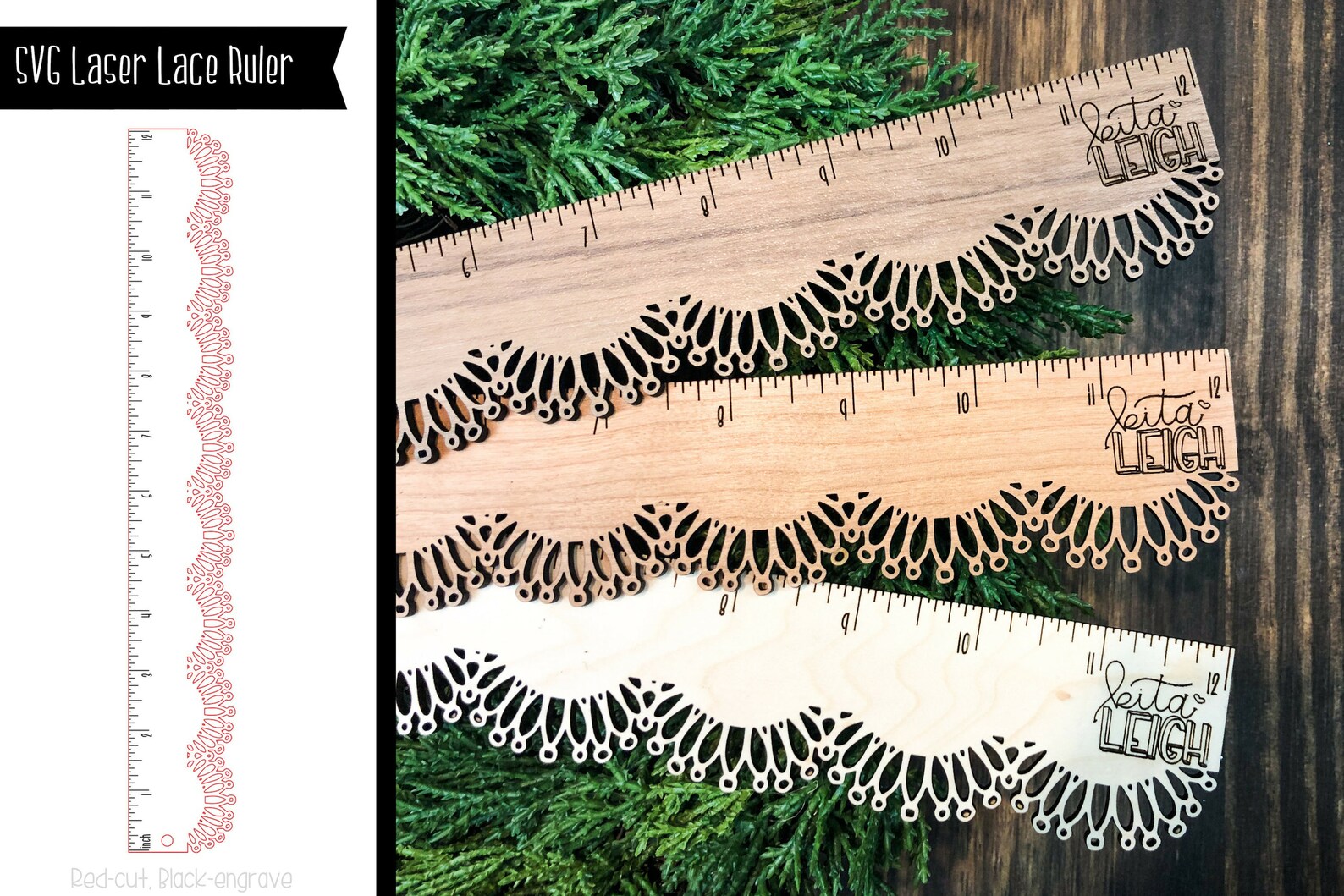 Lace Ruler Laser SVG Design Laser School Supply Design | Etsy