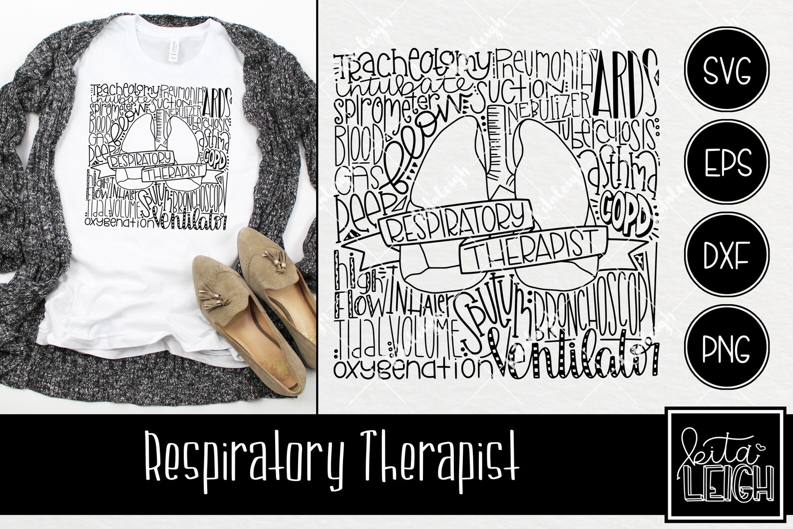 Respiratory Therapy RT Typography INSTANT DOWNLOAD Dxf Svg Eps - Etsy
