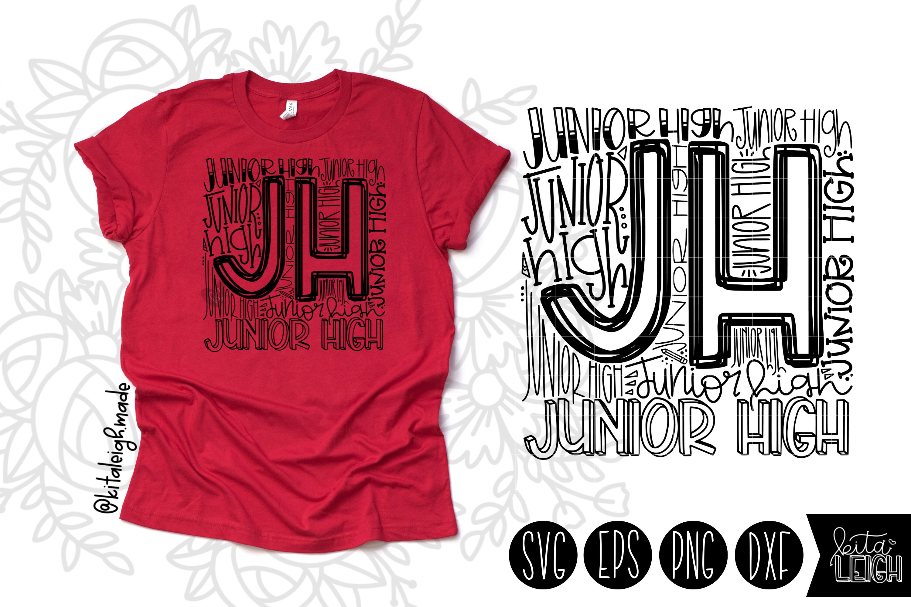 Junior High Typography INSTANT DOWNLOAD Dxf Svg Eps Png for - Etsy