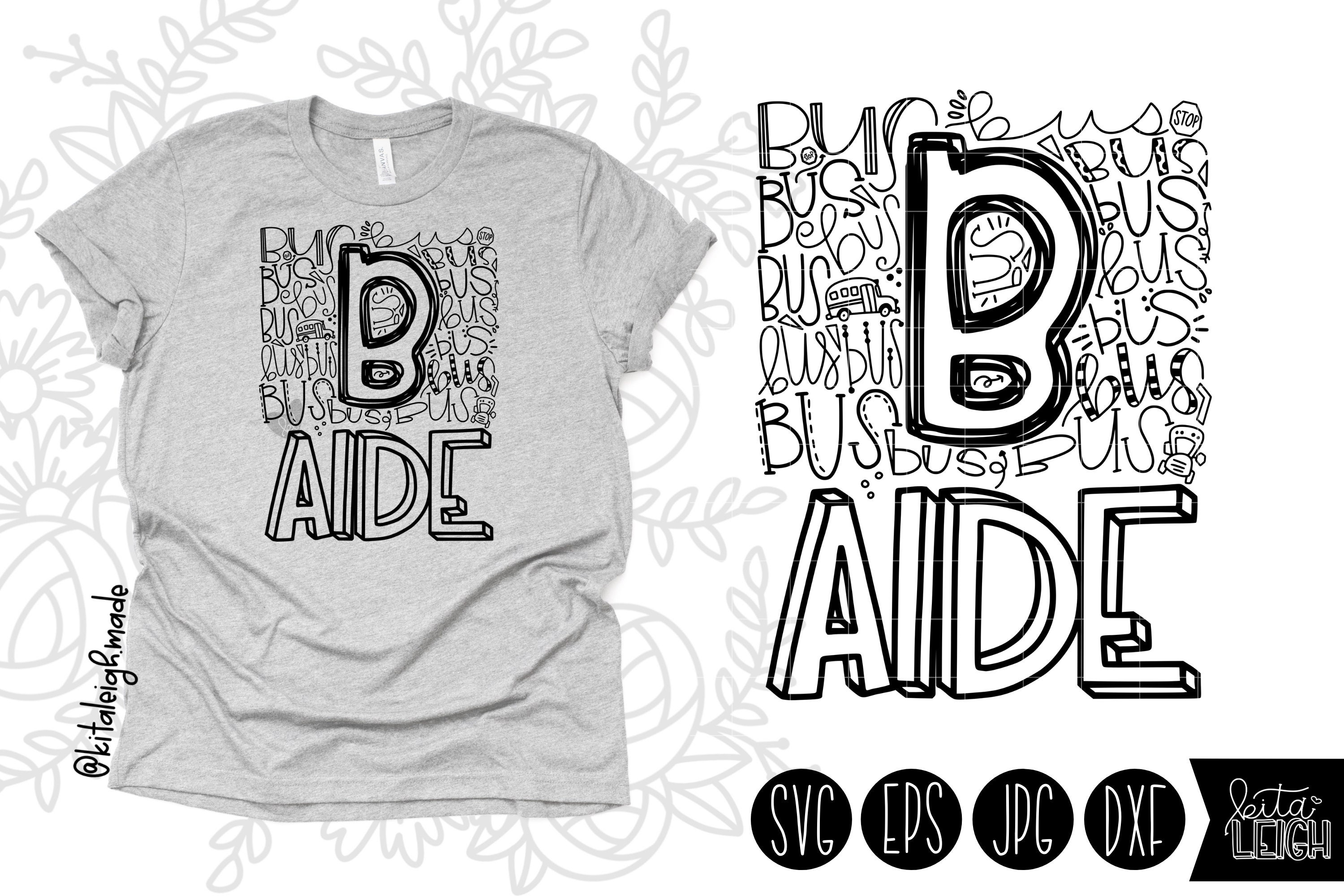 Bus Aide Typography INSTANT DOWNLOAD Dxf Svg Eps Png for - Etsy