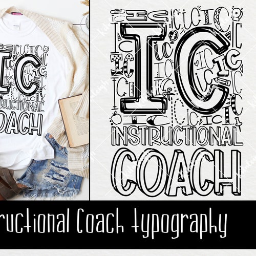 IC Instructional Coach Typography INSTANT DOWNLOAD Dxf Svg - Etsy