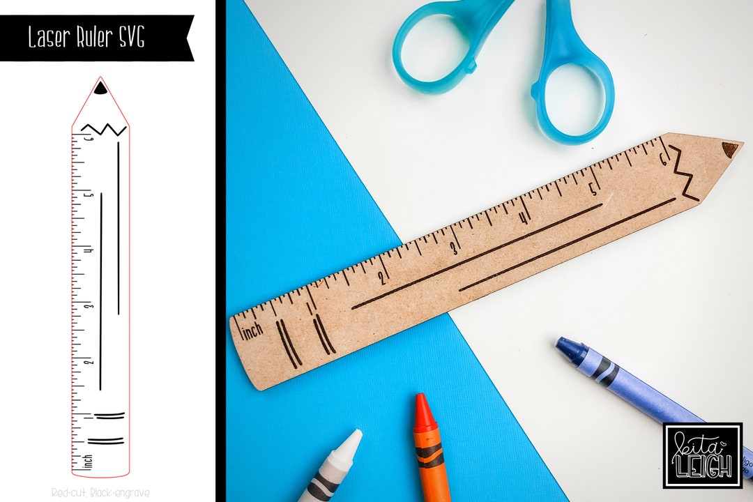 Pencil Ruler Laser SVG Design Laser School Supply Design - Etsy