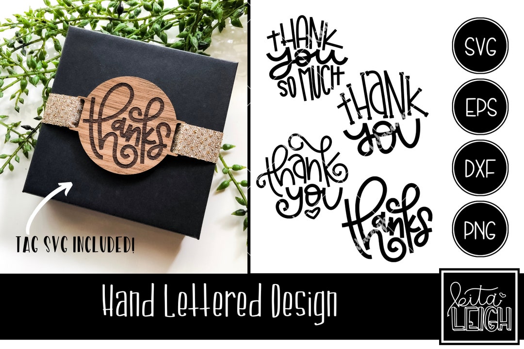 Thank You Hand Lettered Rounds INSTANT DOWNLOAD Dxf Svg Eps Png for Use ...