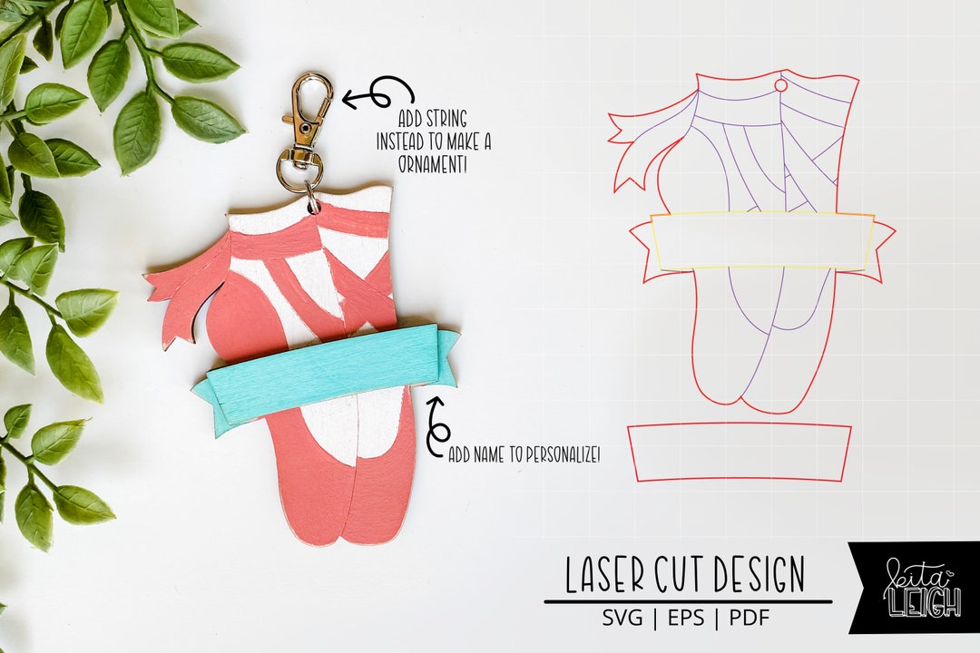 Ballet Laser Bag Tag Cut File | Christmas Ornament SVG | Digital ...