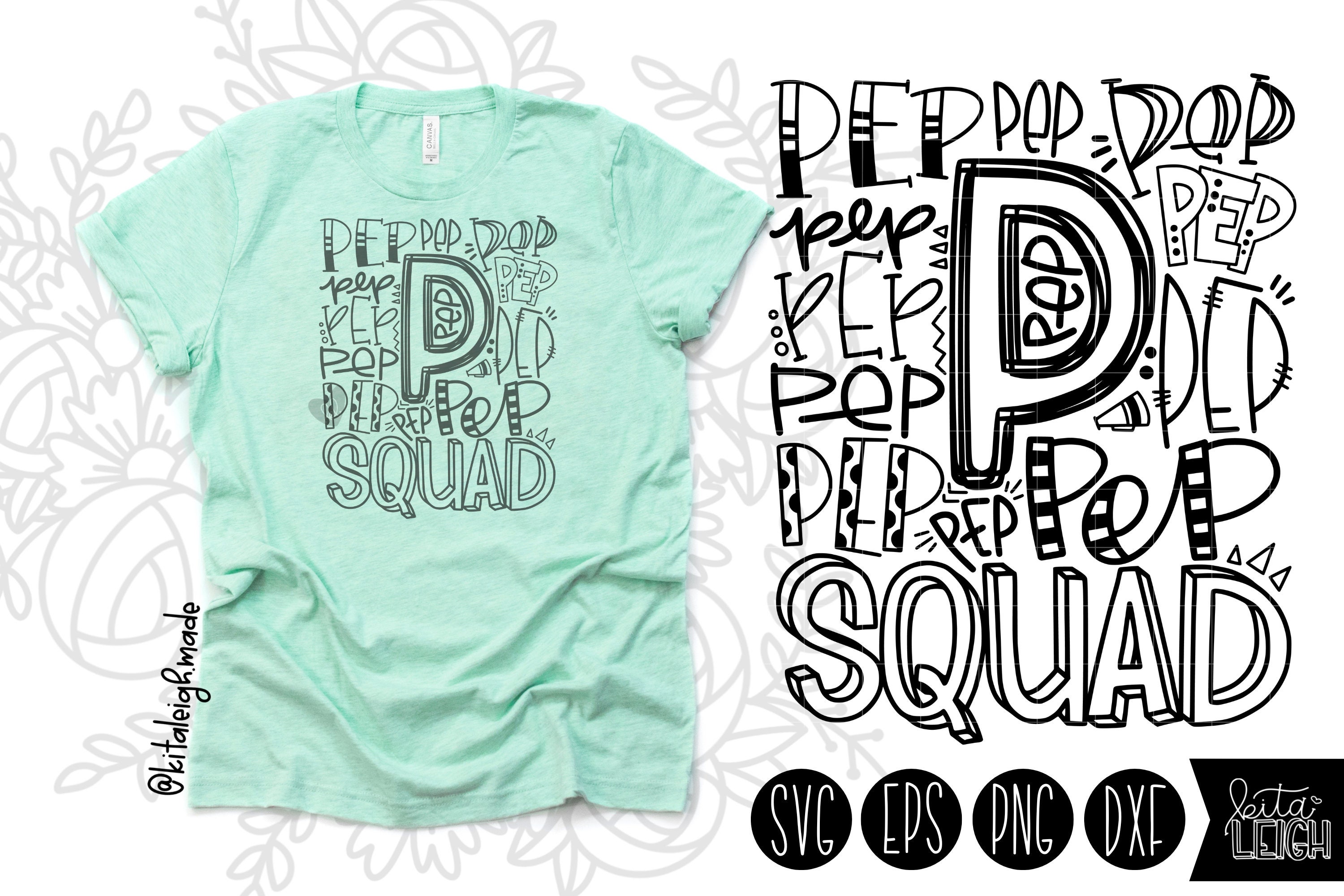 Pep Squad Typography Instant Download Dxf Svg Eps Png For Etsy
