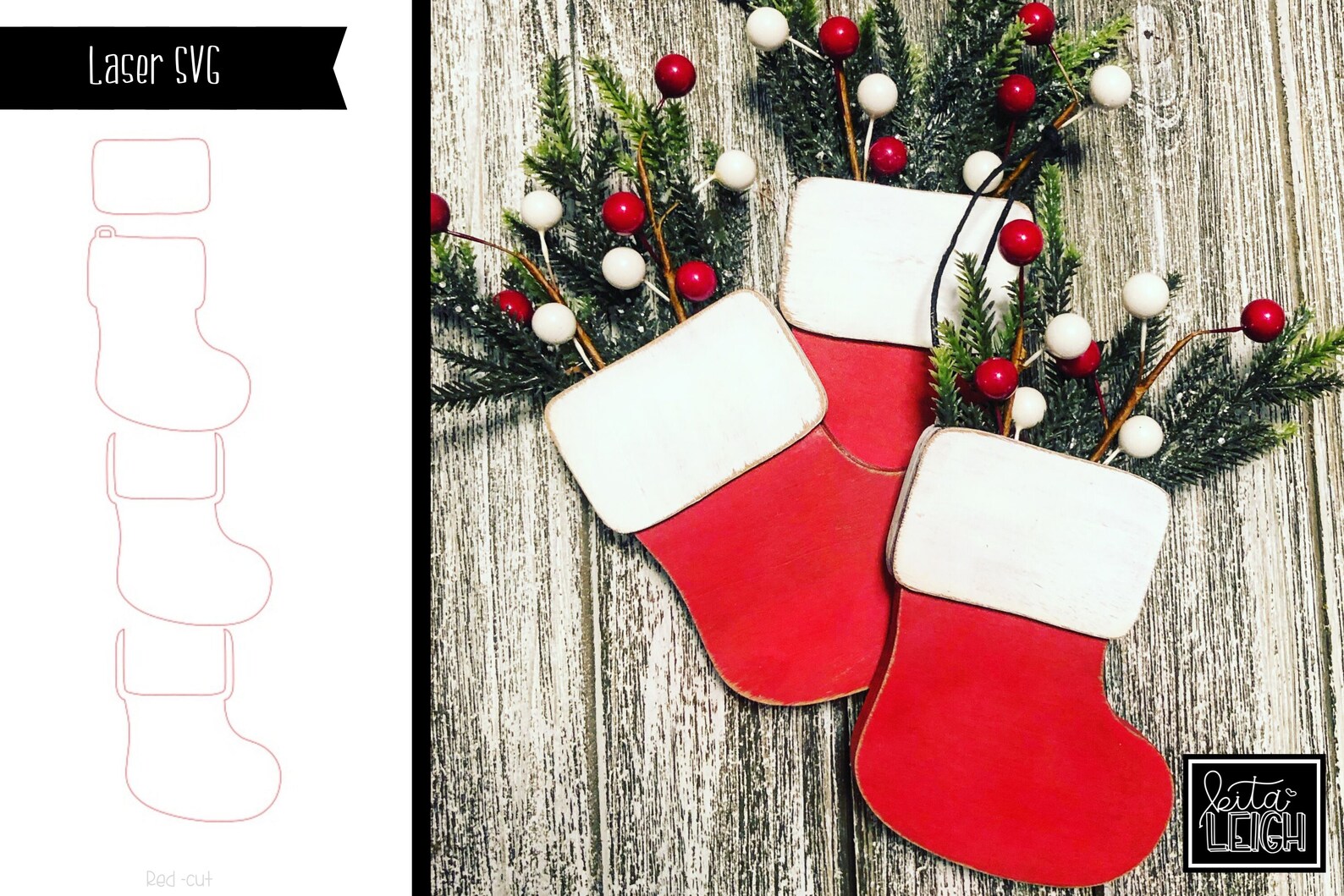 Stocking Ornament SVG Laser Cut Christmas | Etsy