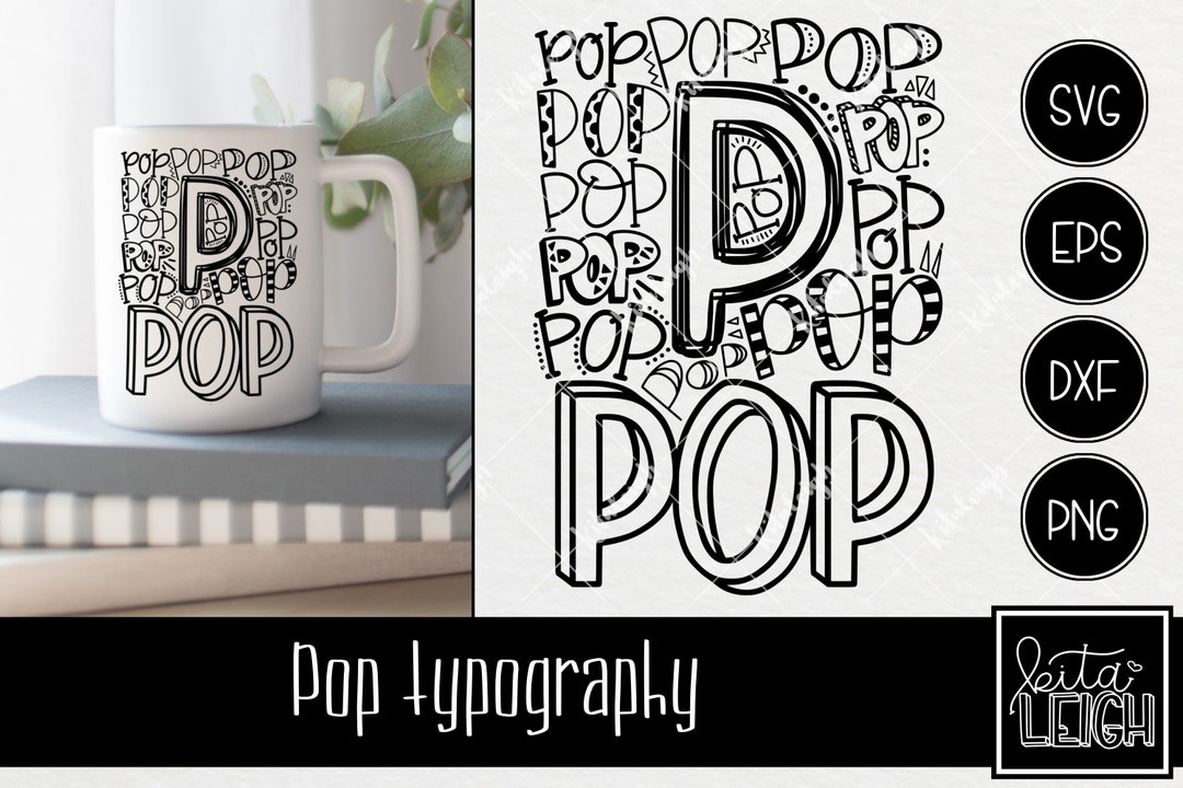 Pop Typography INSTANT DOWNLOAD Dxf, Svg, Eps, Png, for Use With ...