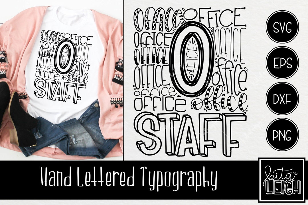 Office Staff Typography INSTANT DOWNLOAD Dxf, Svg, Eps, Png for Use ...