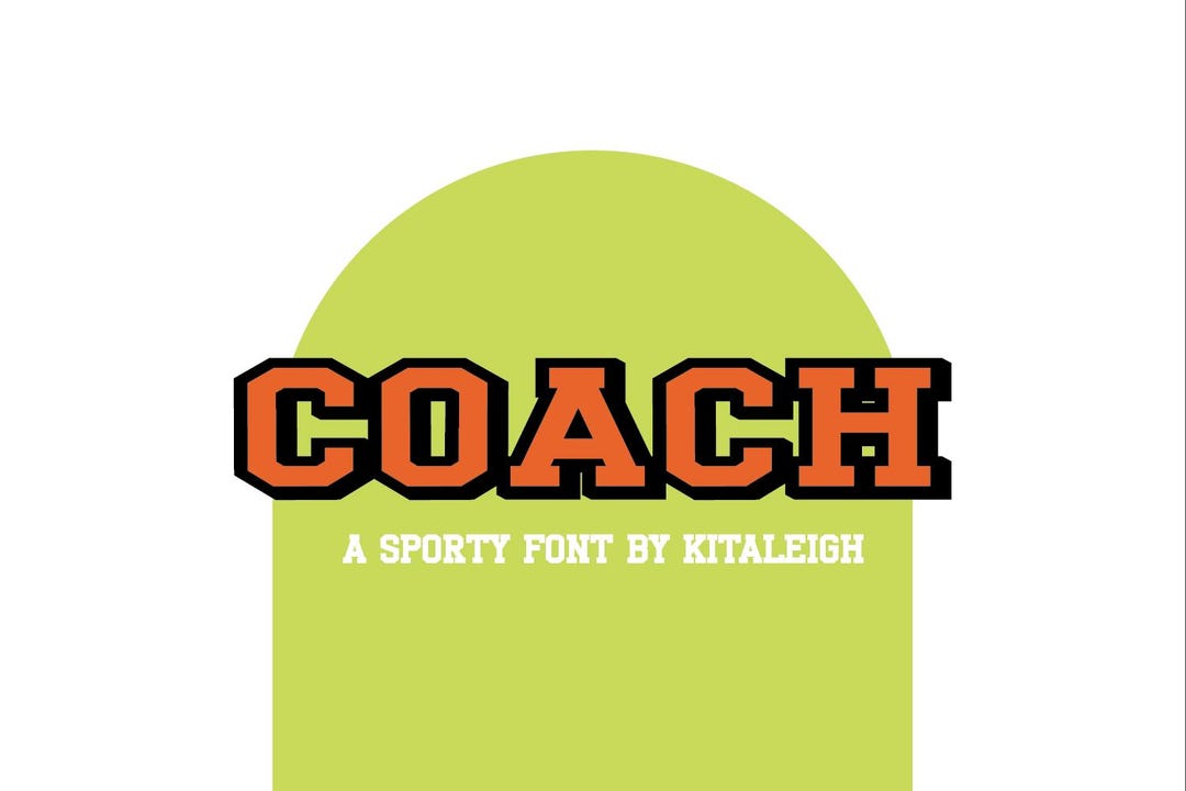 Coach | Athletic Sports Commercial Use Font - Etsy