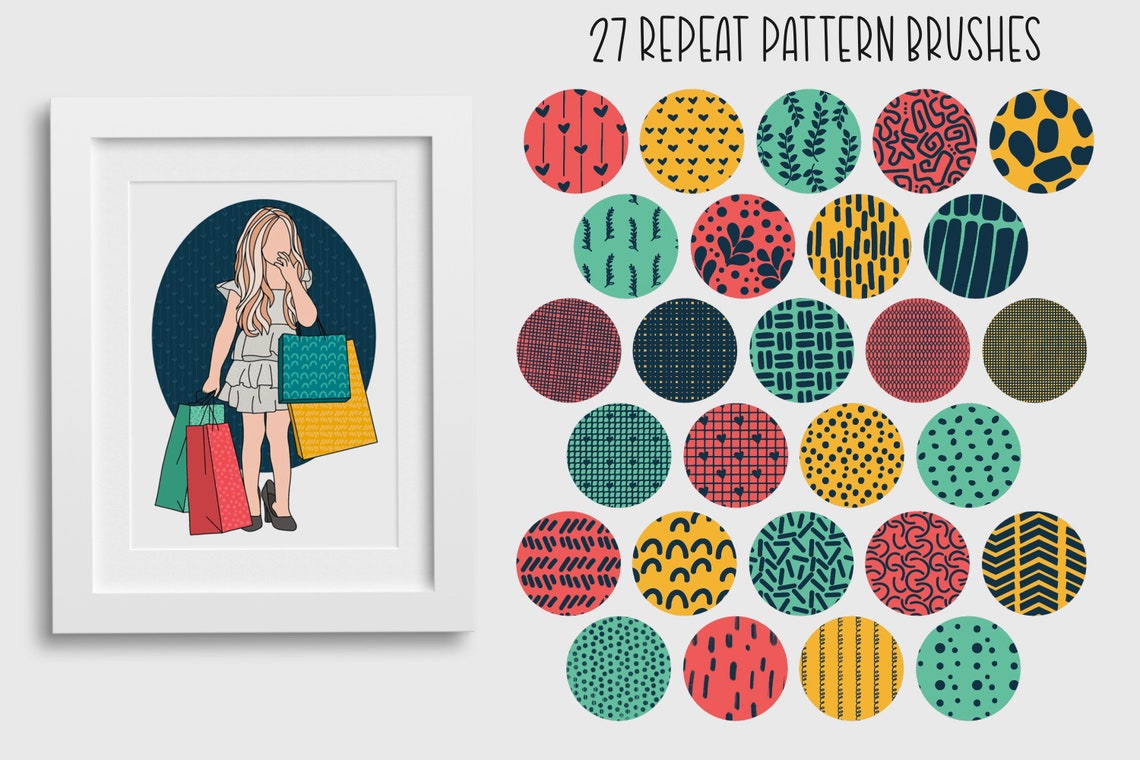 105 Procreate Brushes Faceless Portrait Creator Kit - Etsy