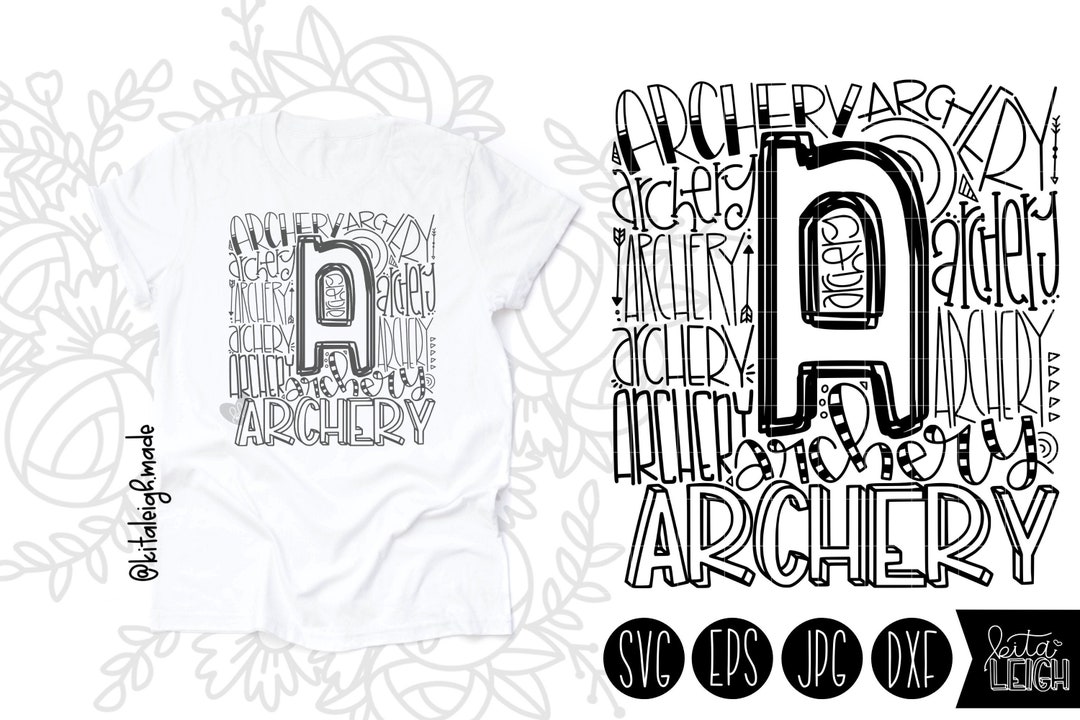 Archery Typography INSTANT DOWNLOAD Dxf, Svg, Eps, Png for Use With ...