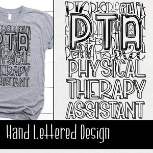 Physical Therapy Assistant PTA Typography INSTANT DOWNLOAD Dxf | Etsy