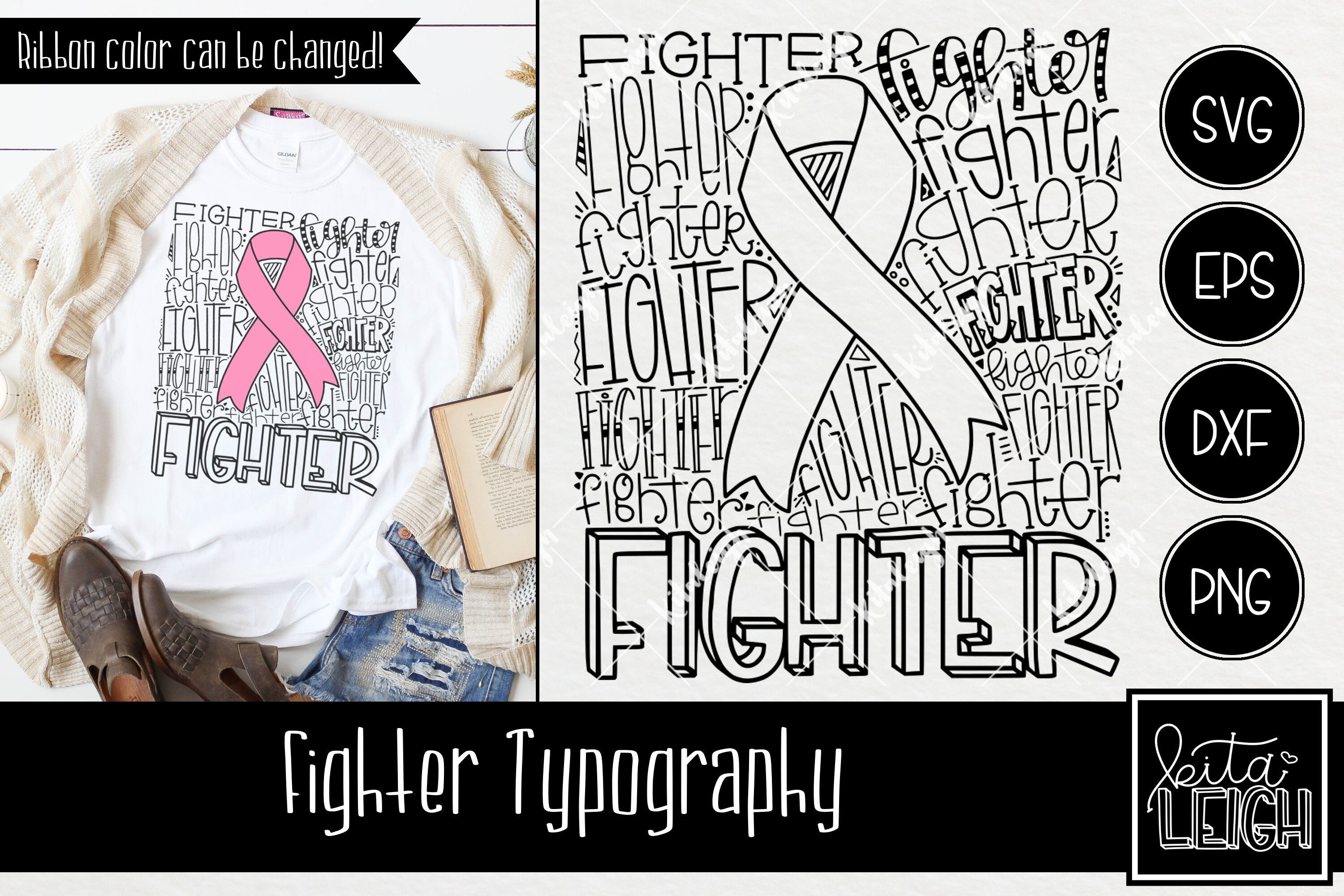 Fighter Awareness Typography INSTANT DOWNLOAD Dxf Svg Eps Png | Etsy