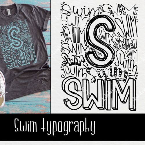 Swim Typography INSTANT DOWNLOAD Dxf Svg Eps Png for Use - Etsy