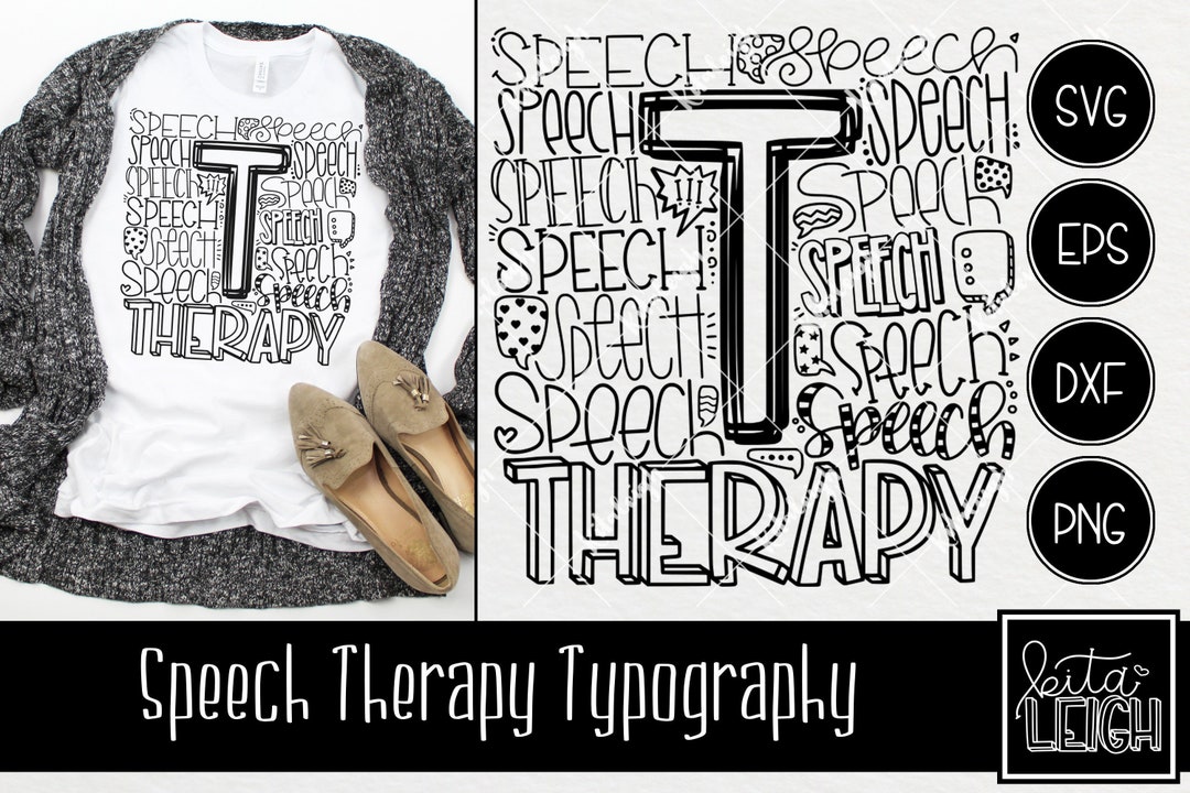 Speech Therapy ST Typography INSTANT DOWNLOAD Dxf Svg Eps Png for Use ...