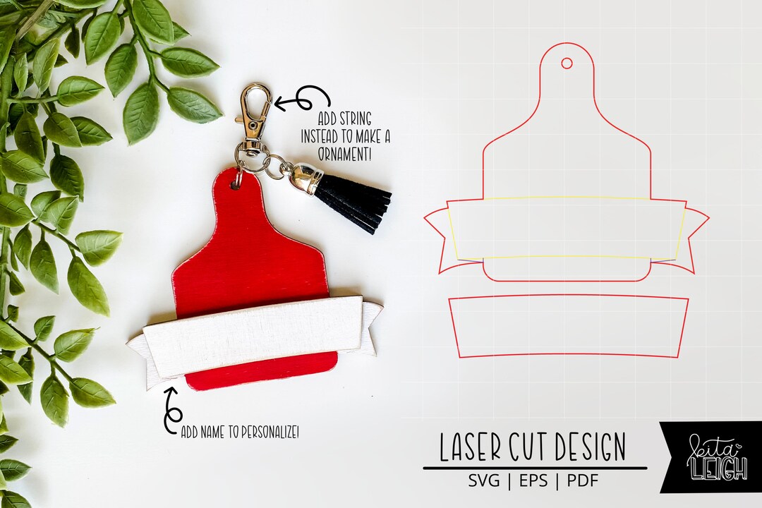 Cattle Tag Laser Bag Tag Cut File Christmas Ornament SVG Digital ...