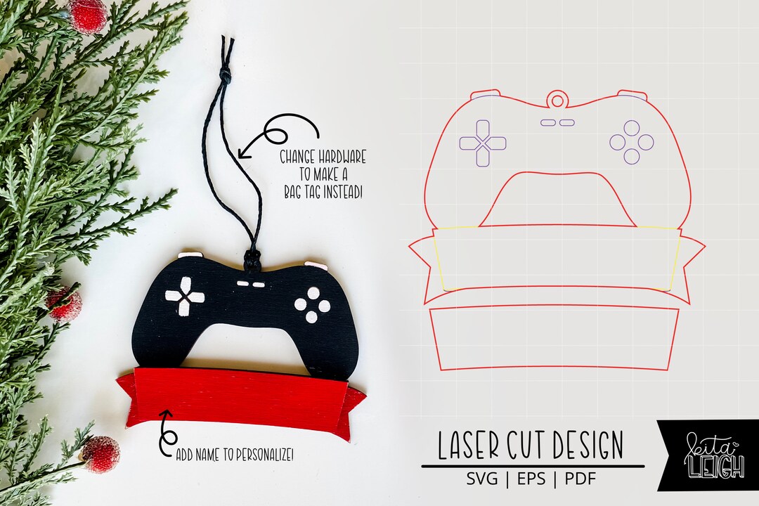 Gamer Team Laser Bag Tag Cut File Christmas Ornament SVG - Etsy