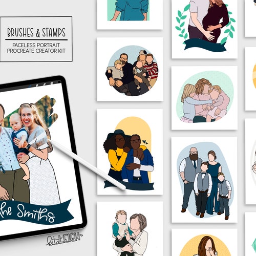 105 Procreate Brushes Faceless Portrait Creator Kit - Etsy