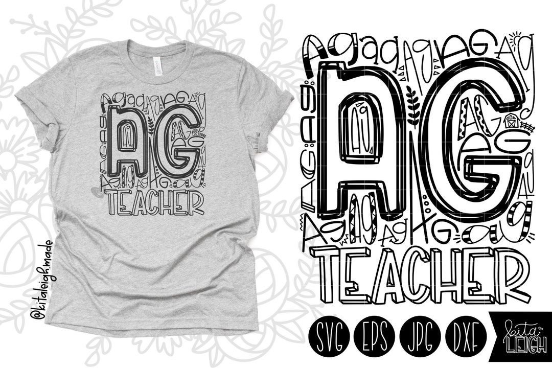 AG Agriculture Teacher Typography INSTANT DOWNLOAD Dxf, Svg, Eps, Png ...