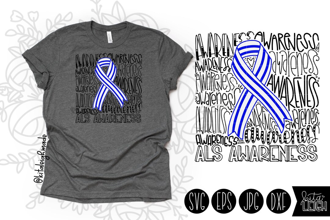 ALS Awareness Typography INSTANT DOWNLOAD Dxf, Svg, Eps, Png for Use ...