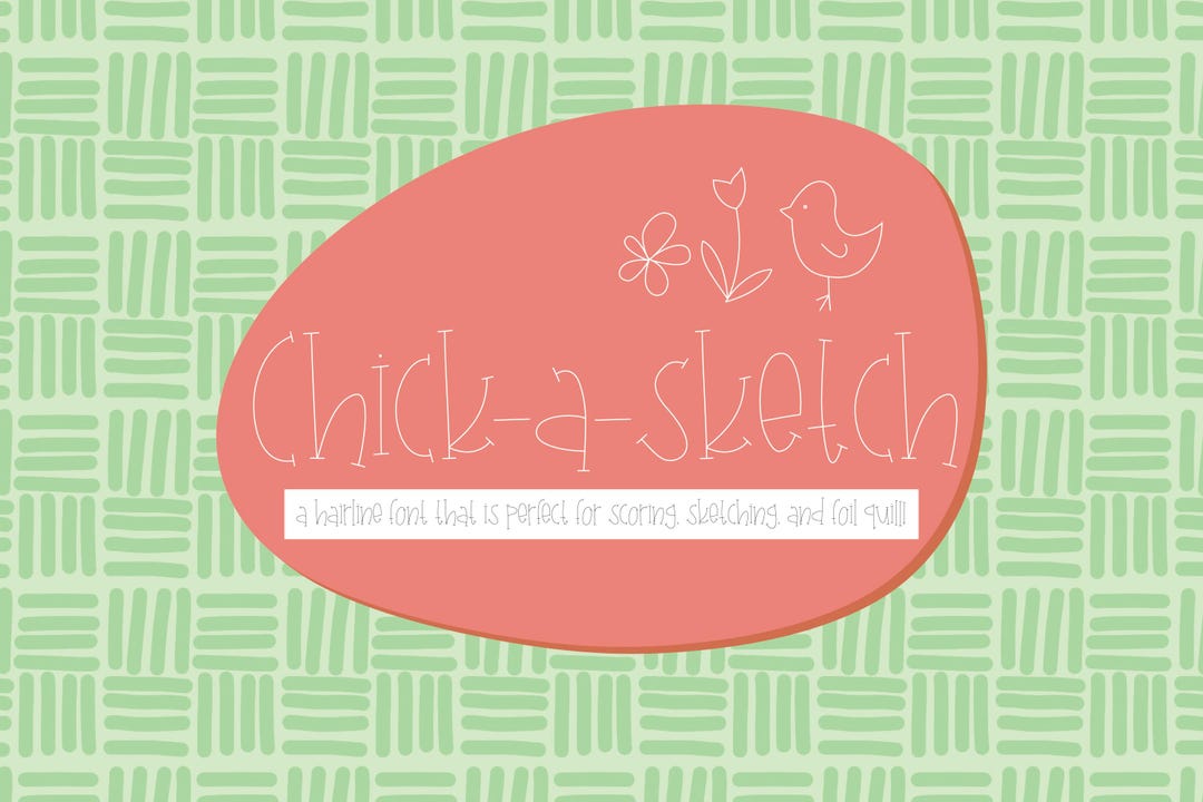 Chick-a-sketch Hairline | Laser Scoring, Foil Quill, Sketch Font - Etsy