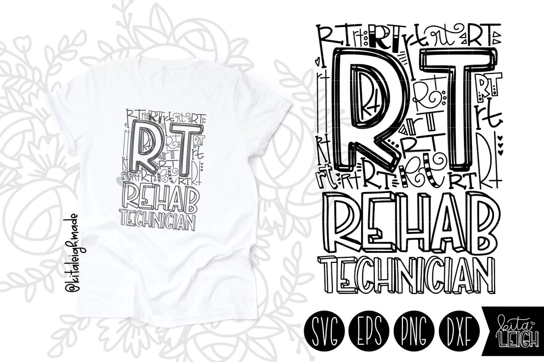 RT Rehab Tech Typography INSTANT DOWNLOAD Dxf, Svg, Eps, Png for Use ...
