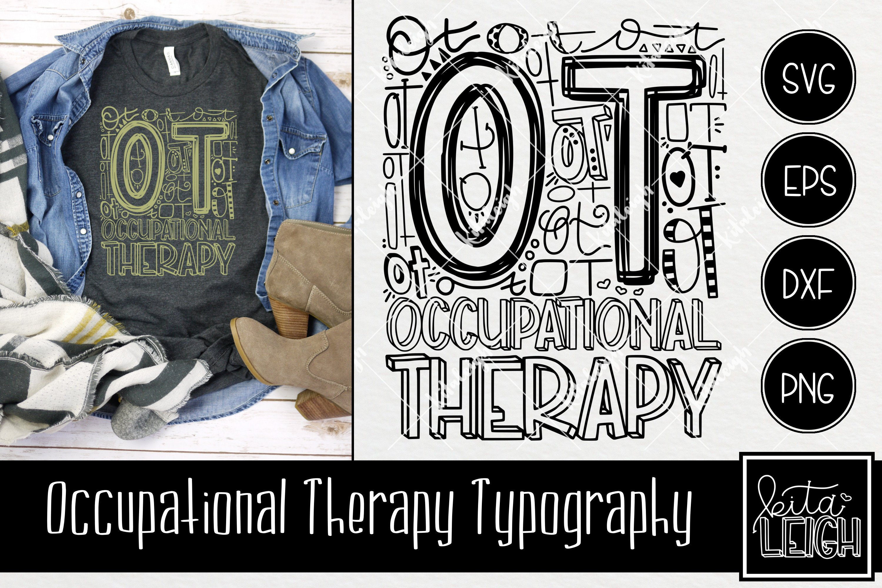 Occupational Therapy OT Typography INSTANT DOWNLOAD dxf svg | Etsy