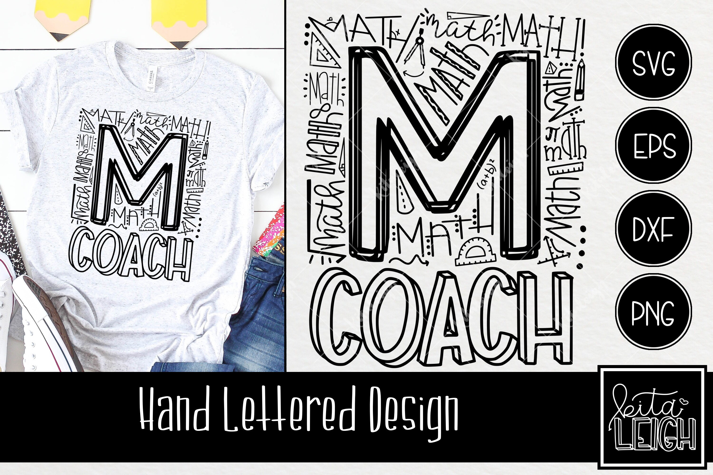 Math Coach Typography INSTANT DOWNLOAD Dxf Svg Eps Png for | Etsy