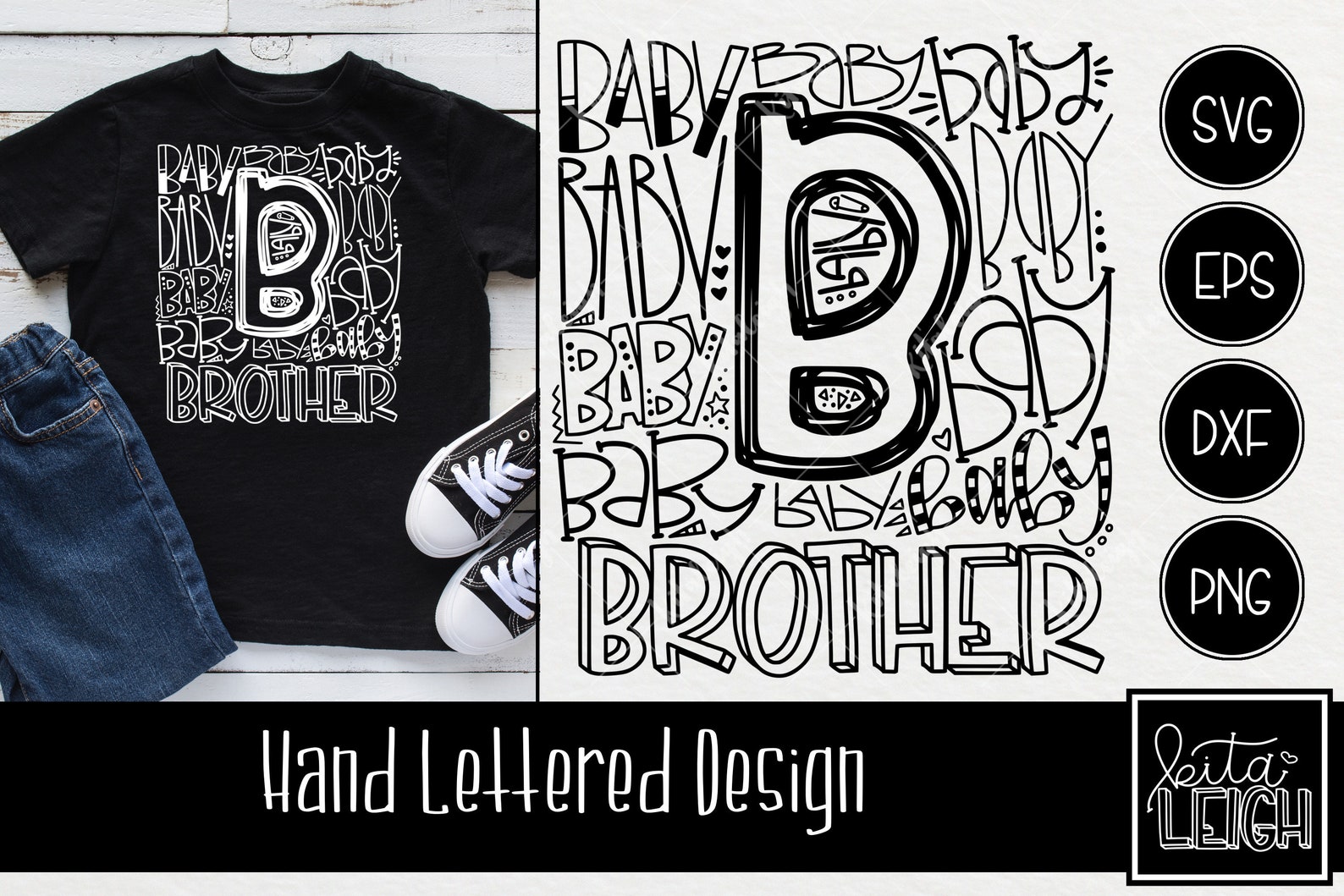 Baby Brother Typography INSTANT DOWNLOAD Dxf Svg Eps Png - Etsy