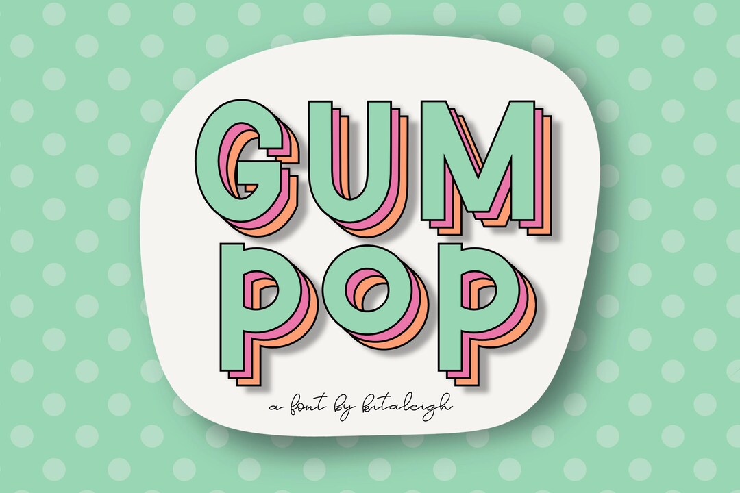 Gumpop | Drop Shadow Commercial Use Font - Etsy