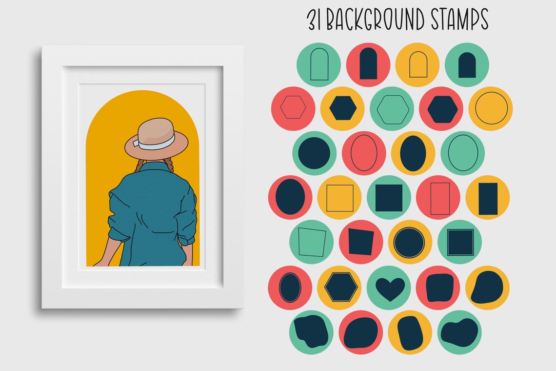 105 Procreate Brushes Faceless Portrait Creator Kit - Etsy