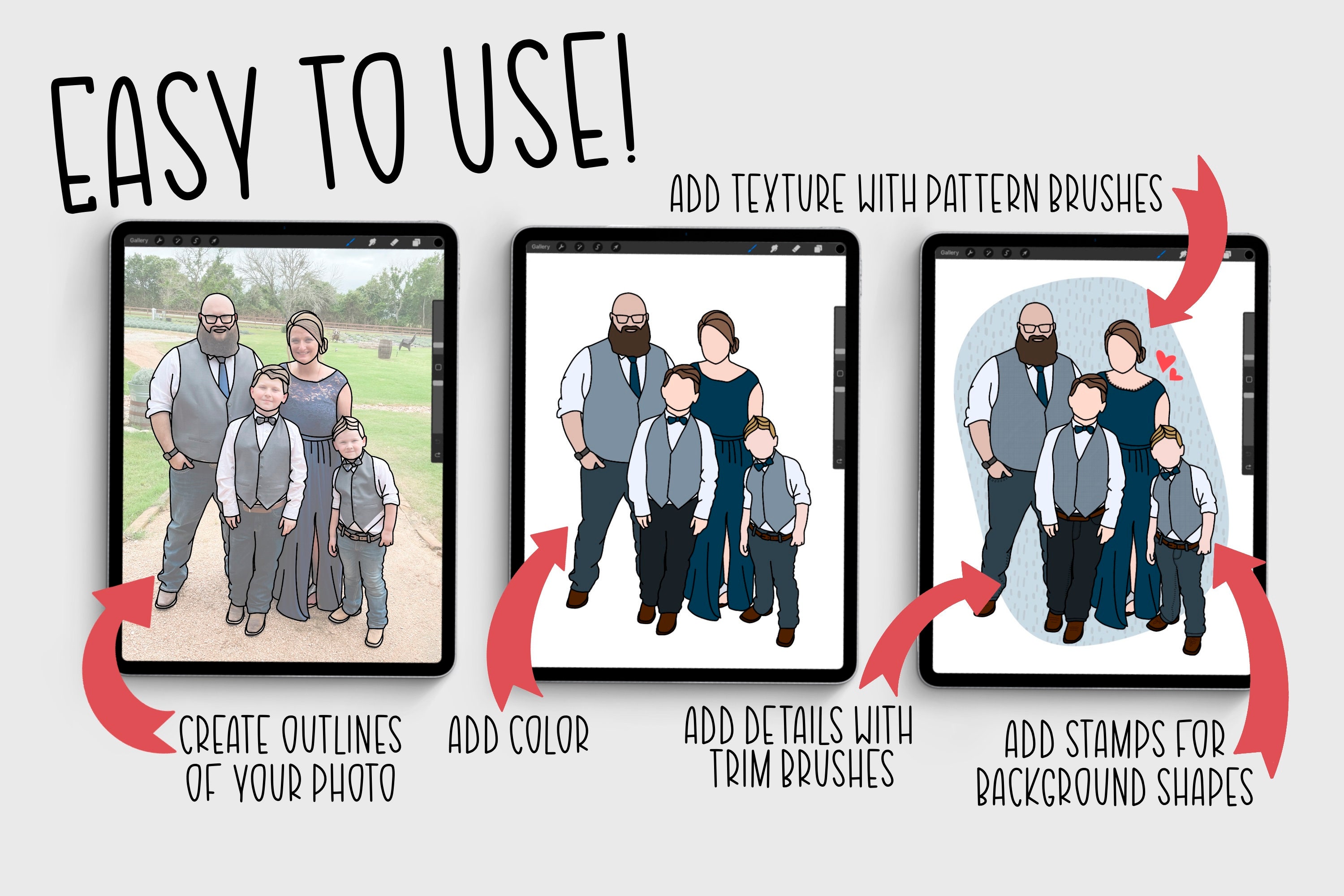 105 Procreate Brushes Faceless Portrait Creator Kit - Etsy