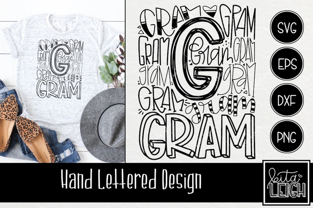 Gram Typography INSTANT DOWNLOAD Dxf, Svg, Eps, Png, for Use With ...