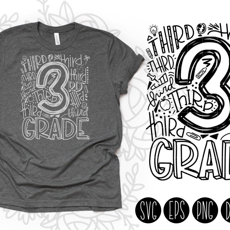 Third Grade Svg - Etsy