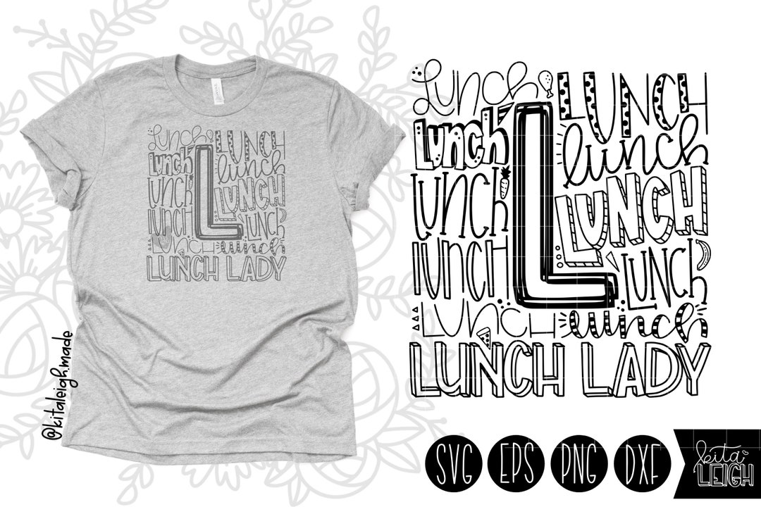 Lunch Lady Typography INSTANT DOWNLOAD Dxf, Svg, Eps, Png for Use With ...