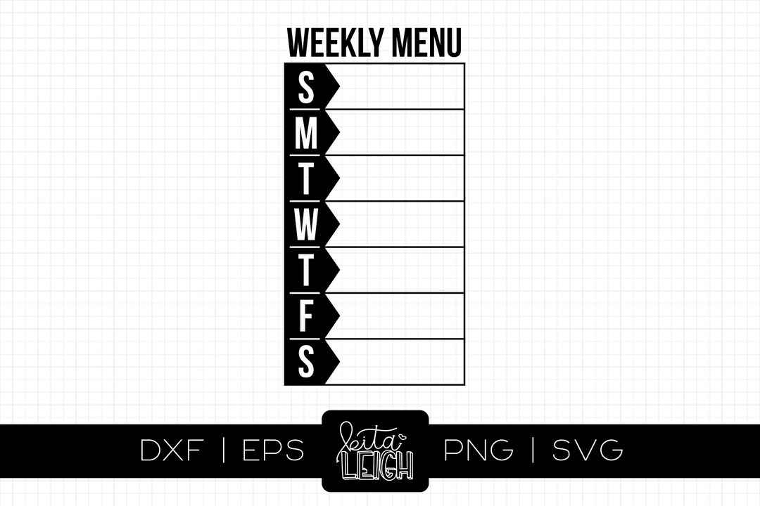 Weekly Menu SVG Cut File - Etsy