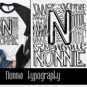 Nonnie Typography INSTANT DOWNLOAD Dxf Svg Eps Png for Use | Etsy