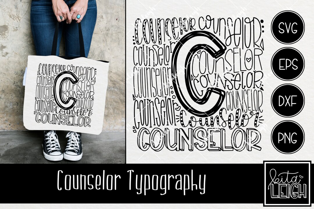 Counselor Typography INSTANT DOWNLOAD Dxf, Svg, Eps, Png for Use With ...