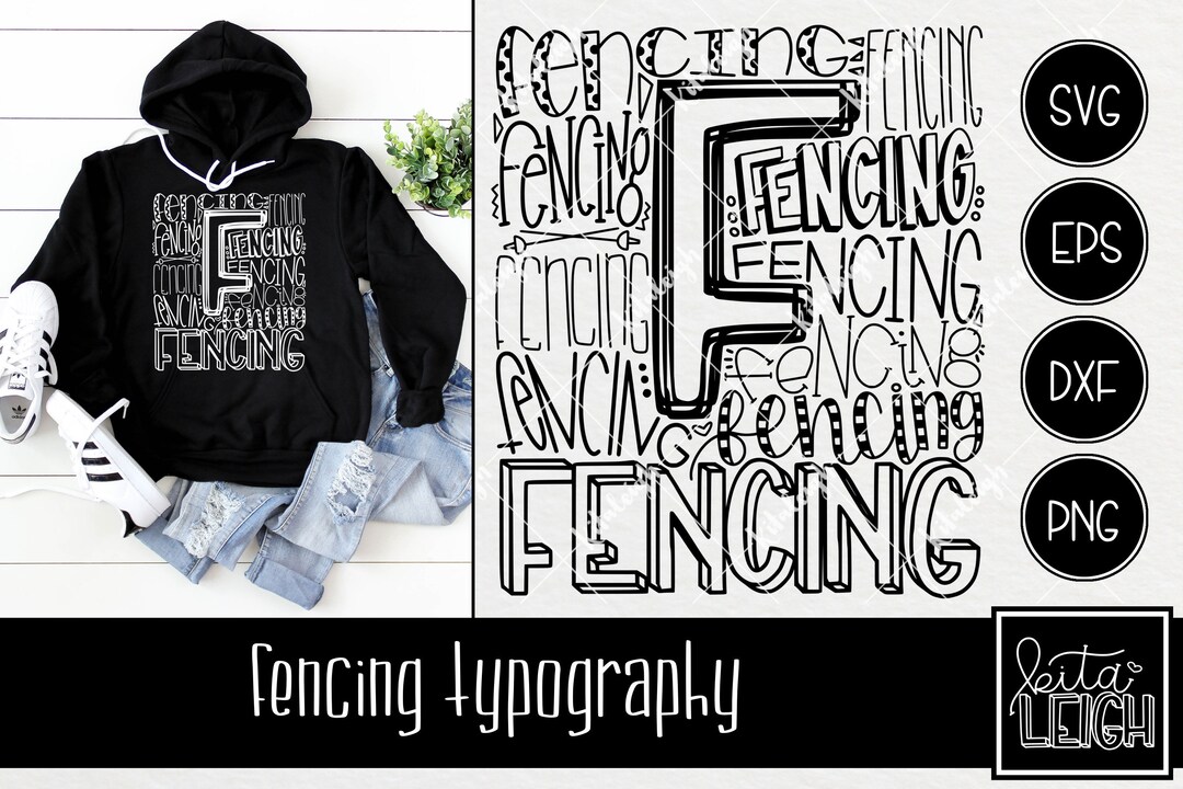 Fencing Typography INSTANT DOWNLOAD Dxf Svg Eps Png for Use - Etsy
