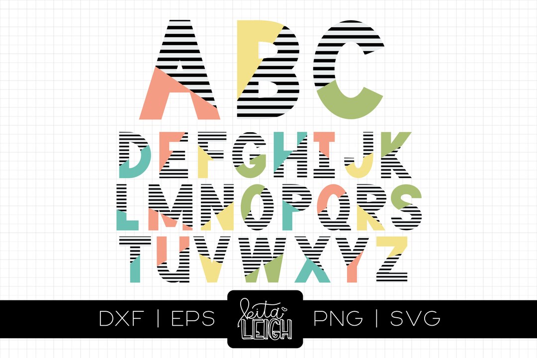 Stripe Letters Geometric Alphabet SVG - Etsy