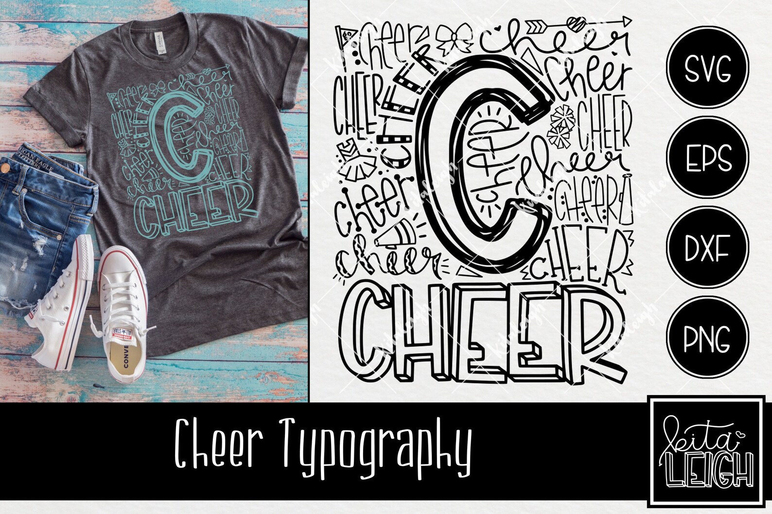 Cheer Typography INSTANT DOWNLOAD Dxf Svg Eps Png for Use | Etsy