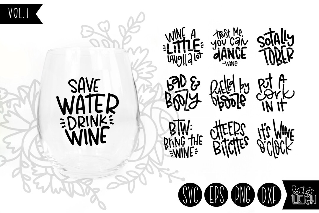 Round Drink SVG | Hand Lettered Printable Quotes Vol 1 - Etsy