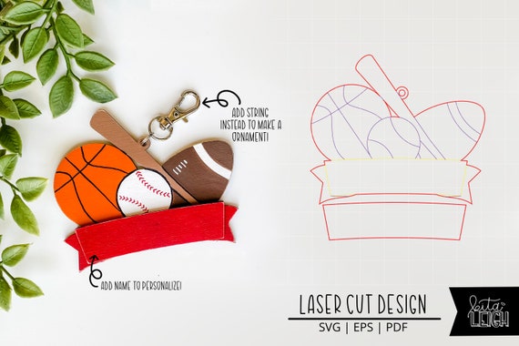 Sports Laser Bag Tag Cut File Christmas Ornament SVG - Etsy