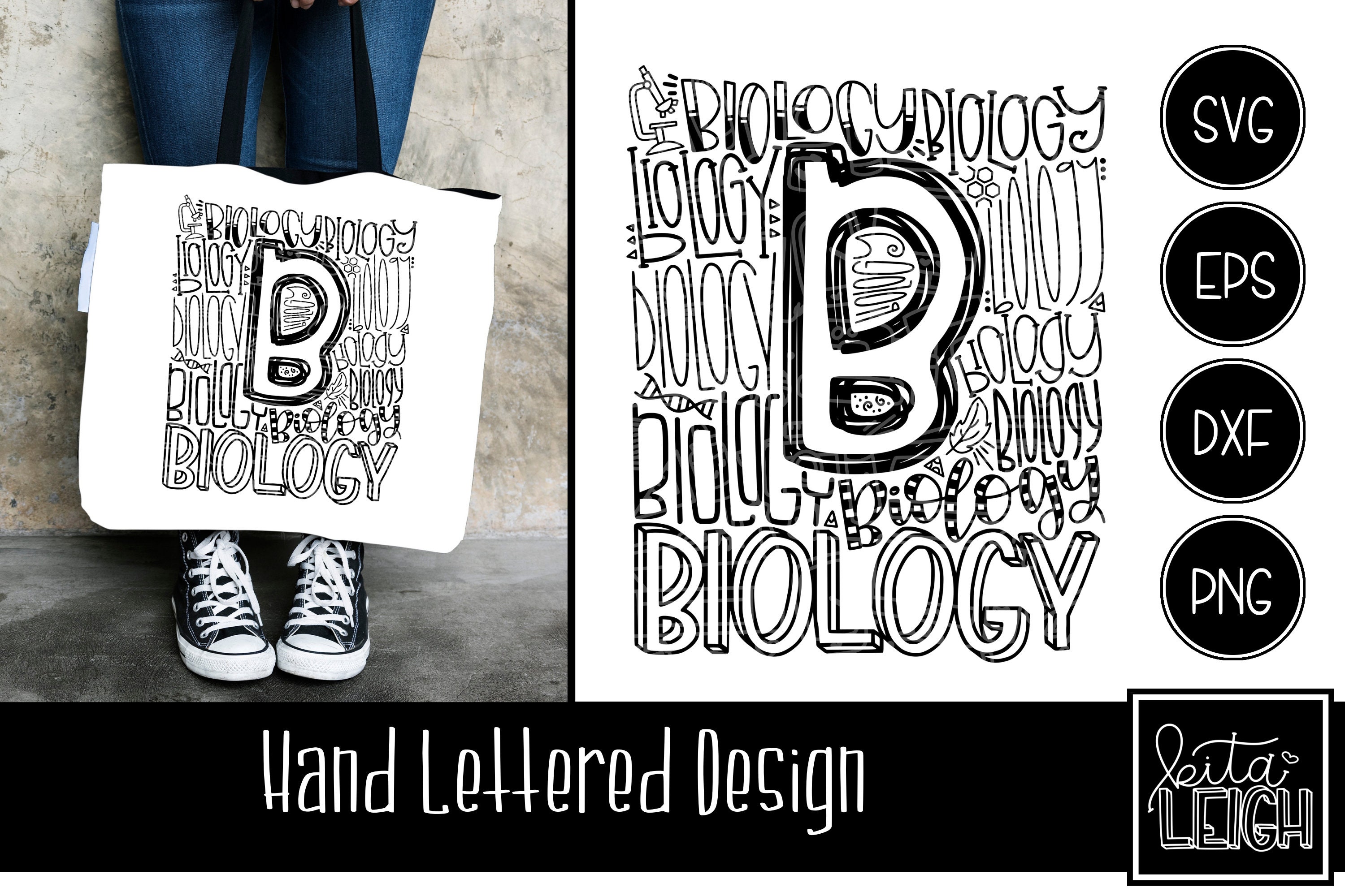 Biology Typography INSTANT DOWNLOAD Dxf Svg Eps Png for Use | Etsy